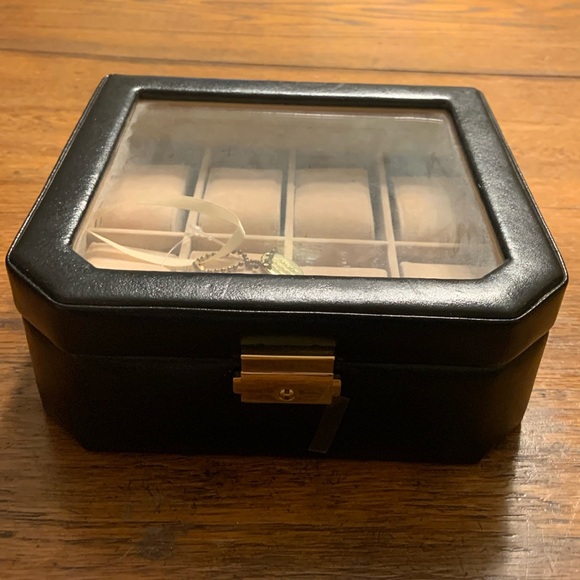 WOLF | Accessories | Wolf Designs Black Leather Watch Case With Lock ...
